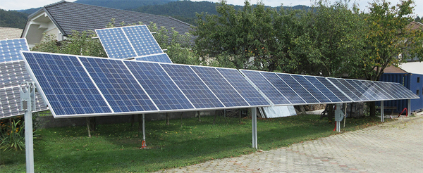 Solar Tracker STL24 single axis in line for 24 solar panels with pillar ...