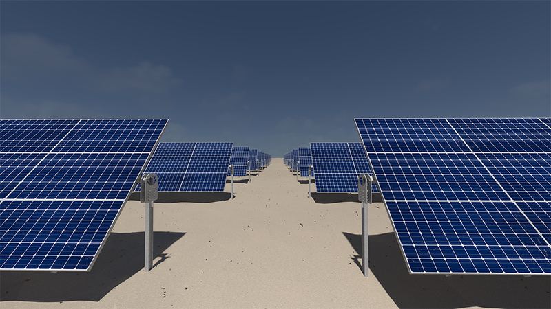 Solar Tracker STL36 single axis in line for 36 solar panels with ...