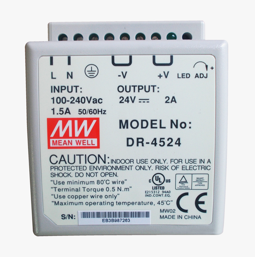 Power supply MEAN WELL SMPS24V45WDRMW, 45W Single Output Industrial DIN ...