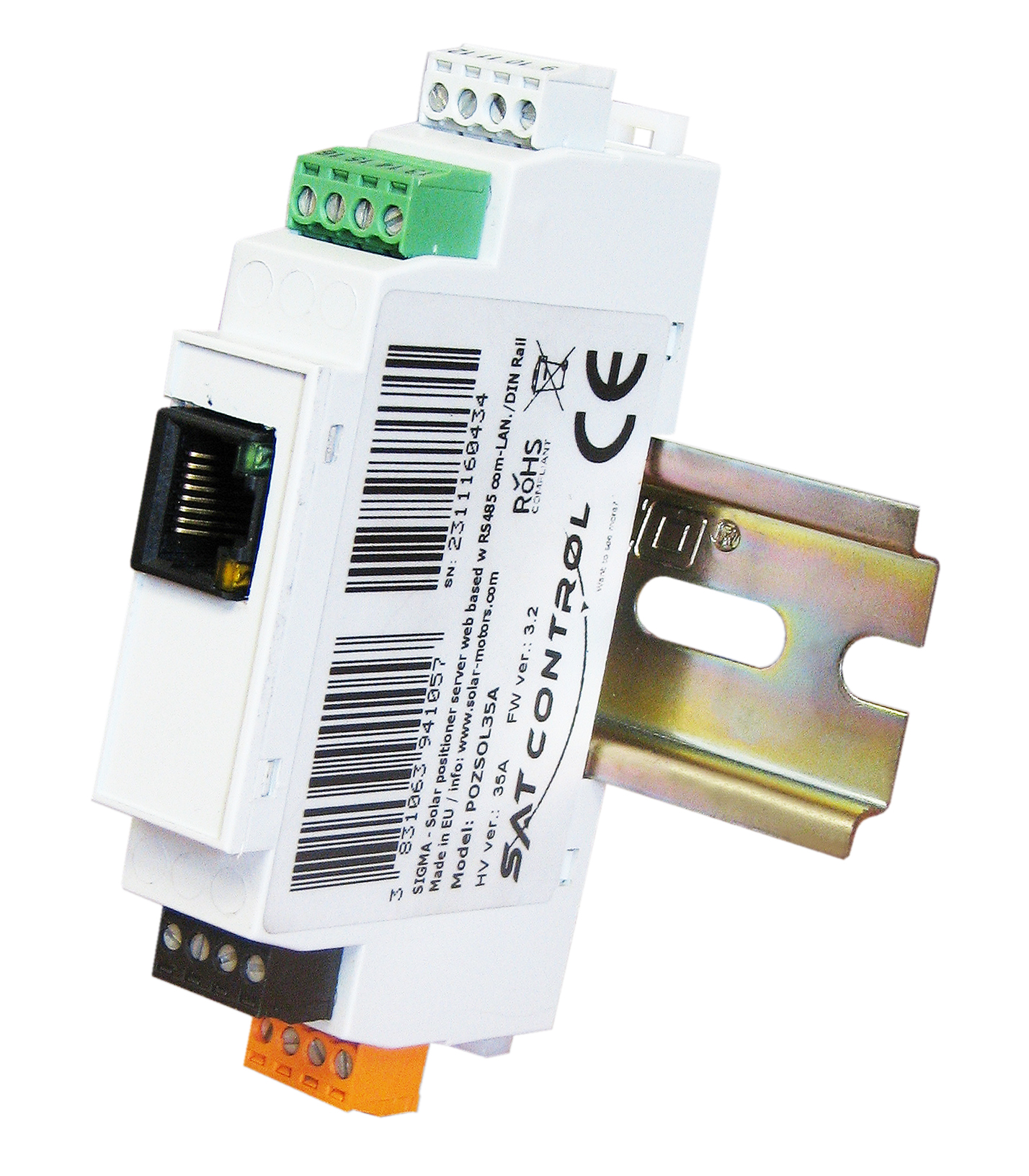 SIGMA - Solar tracker WEB server w LAN, RS485, DIN rail - Solar Motors
